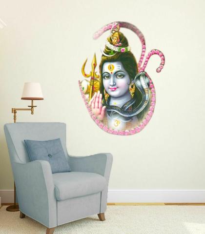 DECOR VILLA Multicolour Religious Lord Shiva Wall Sticker & Decal(PVC ...