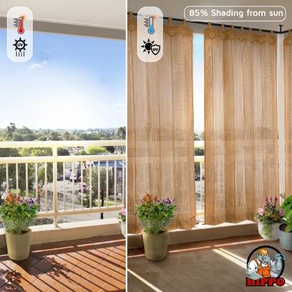 HIPPO - HDPE 85% Sun Blockage Outdoor Balcony Curtain Complete UV ...
