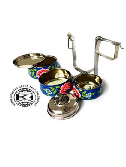 King International Blue n Pink Tiffin Lunch Box | Steel Lunch Box ...