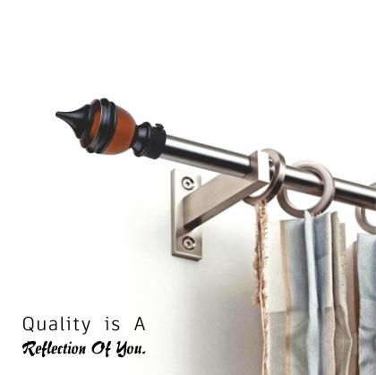 GLOXY 6 Pair Stainless Steel Brackets Parda Holder with Support 1 Inch ...