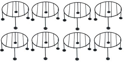 Appeasy Black Metal Round Pot Stand 8 pcs (20 cm x 10.5 cm) - JioMart