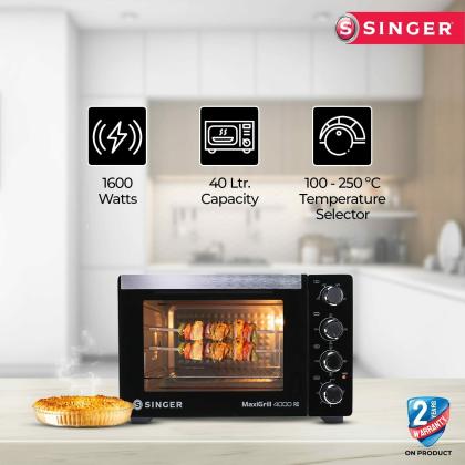 Singer Maxigrill Oven Toaster Grill 40 Litres (1600 Watts, Black) - JioMart