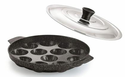 Nirlon Non-Stick Black 12 Cavity Appam Paniyarakkal | Paniyaram | Appam ...