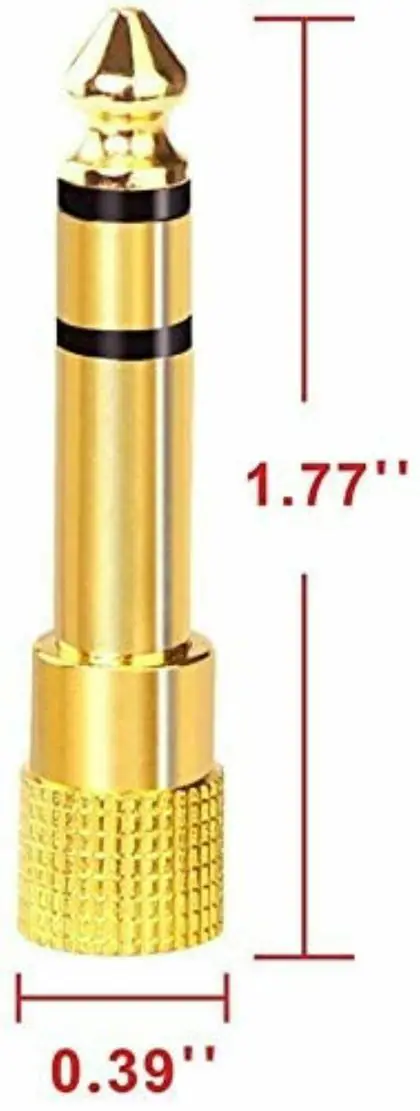 Red Champion 3.5mm Stereo Female to 6.35mm Jack Viz P38 Male Plug ...