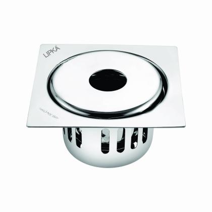LIPKA Square Full Moon Floor Drain |304-Grade Stainless Steel |5.5x5.5 ...