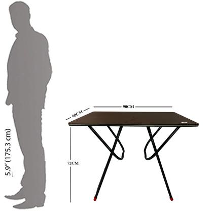 ANJWAR Multi Purpose Folding Table with Iron Legs (Rosewood) - JioMart