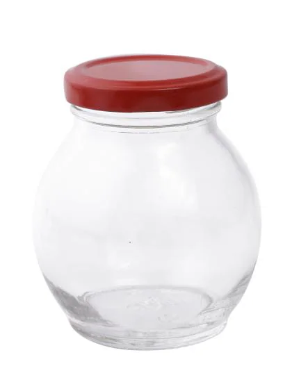 STOREHAUS Matka Glass Jar-255ml - Kitchen Storage Set of 6 (Red Tin ...