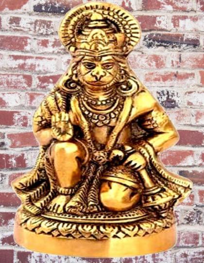 Decor Club Gold Aluminium Hanuman Ji Statue - JioMart