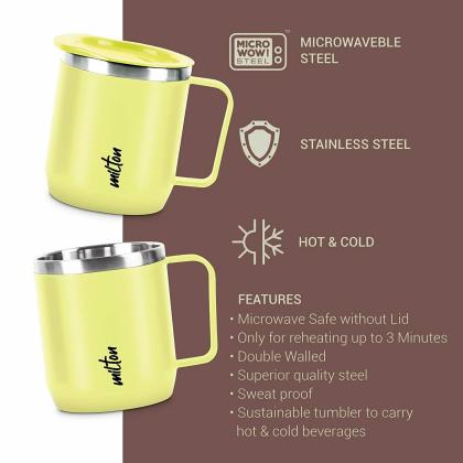 MILTON Star Gift Set, Double Walled Stainless Steel Mug with Lid, Set ...