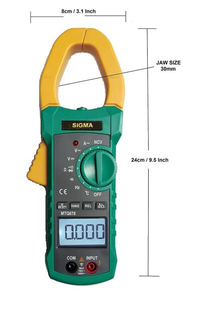 Sigma Instruments Black Digital Ac Clamp Meter 678, 1000 Amp With ...