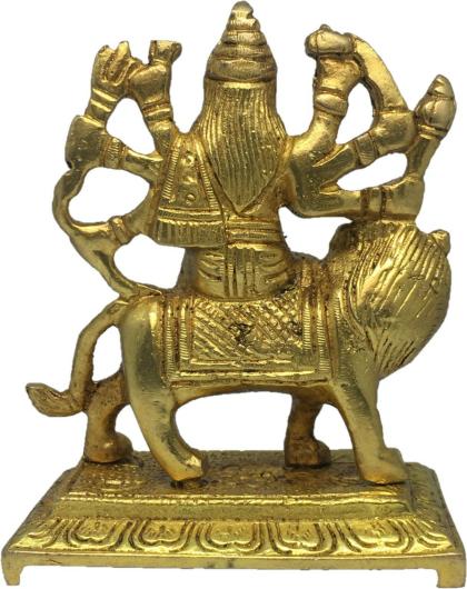 UAPAN Golden Color Maa Durga On Lion Idol 9 cm - JioMart