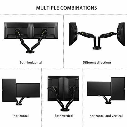 Gadget Wagon Gas Strut Dual Two 2 Screen Monitor Bracket Tv Mount Desk ...