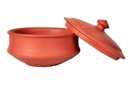 Vaghbhatt Clay Curd Pot/Dahi Handi/Biryani Handi with Lid, Clay Handi ...