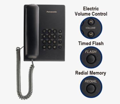 Panasonic KX-TS500MX Black Corded Landline Phone - JioMart