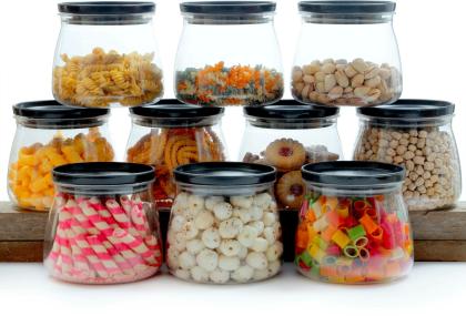 PREXO Black Plastic Kitchen Grocery Storage Containers 800 ml - PACK Of ...