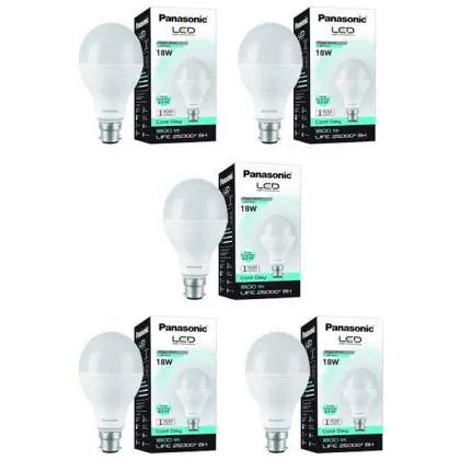 Panasonic 18 Watt Round B22D LED Bulb Cool Daylight Bulb (Pack of 5 ...
