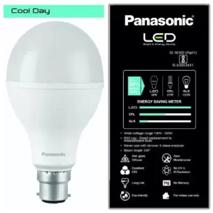 Panasonic 18 Watt Round B22D LED Bulb Cool Daylight Bulb (Pack of 5 ...