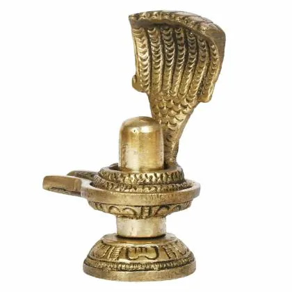 Ashani Creations Brass Shivling with Snake Shiv Lingam Statue Snake ...