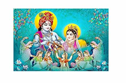 Divinedesigns Multicolor Vinyl Radha Krishna And Gopiya Sticker - JioMart