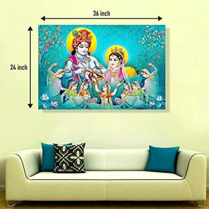Divinedesigns Multicolor Vinyl Radha Krishna And Gopiya Sticker - JioMart