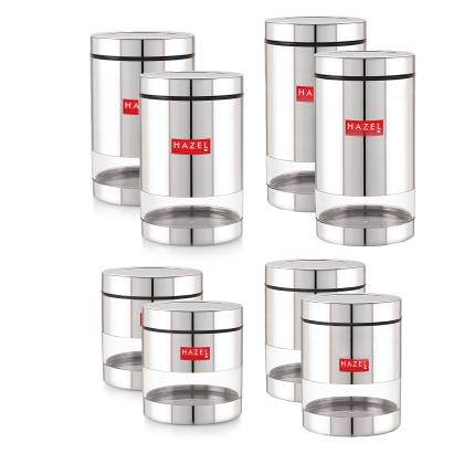 HAZEL Stainless Steel Airtight Containers I Transparent Kitchen ...