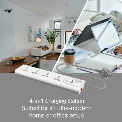 Polycab 3 Pin Socket 4 In 1 Power Extension Strip With Surge Protection ...