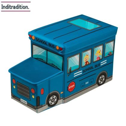 Inditradition Kids School Bus Storage Box, Blue - JioMart