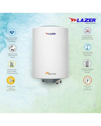 Lazer Aqua Hot 25L Storage Water Geyser Vertical, White and Grey - JioMart