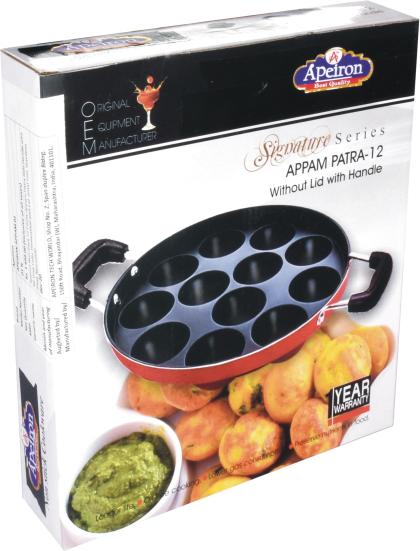 Apeiron Black And Silver Aluminium Appam Patra Side Handle With Lid 1 L ...
