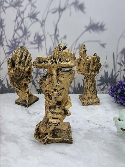 Expleasia Men Face Set of 3 Showpiece Figurine for Home Decor, Living ...
