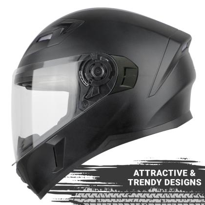 Steelbird SBA-21 GT Full Face Helmet with Clear Visor (Dashing Black ...