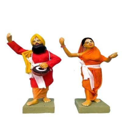 SIMONART AND PRINTING Clay Handicraft Indian Folk Singer Couple - JioMart