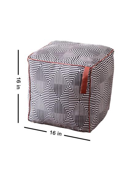 Home Furniture Cotton Printed Square Bean Bag With Full of Beans ...