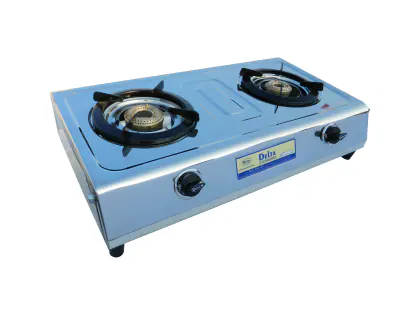 DELTA Stainless Steel 2 Brass Burner Gas Stove (PNG) - JioMart