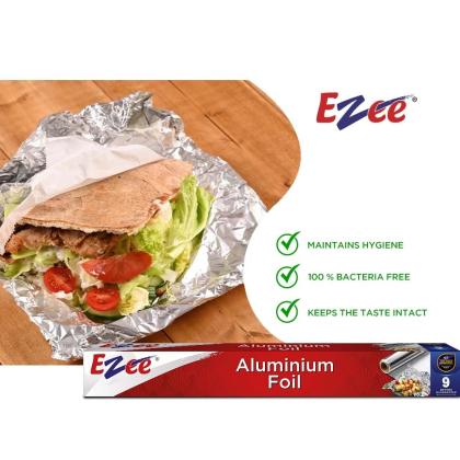 Ezee Heavy Duty Aluminium Foil 18mtr - Pack of 2 For Kitchen, Food Packing, Baking & Cooking ...