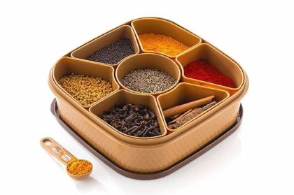 Shopfleet 7 Sections Square Masala Box, Spice Box, Achar Box ...