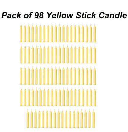 AuraDecor Yellow paraffin wax Stick Candles (Pack of 98) - JioMart
