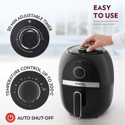 Borosil Best Air Fryer, Air Fryer for Home, Timer Selection, Adjustable ...