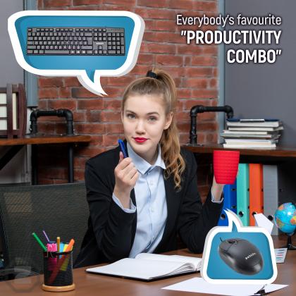 zebion K500 Keyboard + Elfin Mouse Wired USB Desktop Keyboard (Black ...