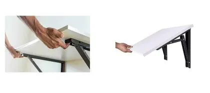 CMPAL Modern Foldable White Rectangular Solid Wood Wall Mounted Study ...