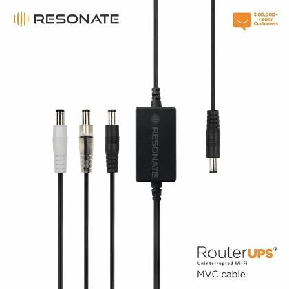 RESONATE RouterUPS CRU12V2A & MVC Splitter Power Backup, Mini UPS for 2 ...