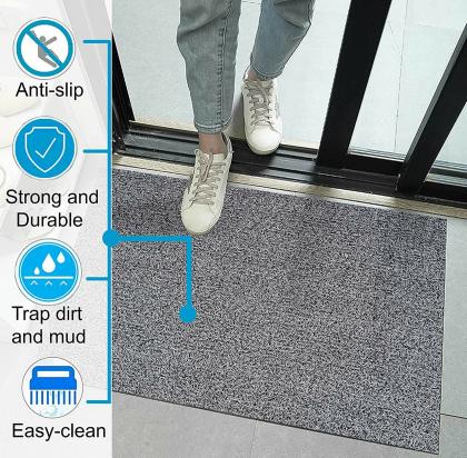 Motella Crafts Grey, Black Polyvinyl Chloride Solid Rectangular Cushion ...