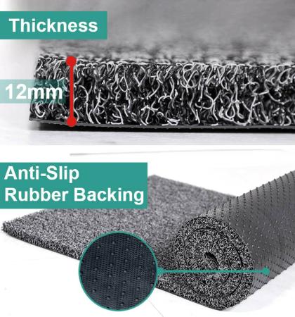 Motella Crafts Grey, Black Polyvinyl Chloride Solid Rectangular Cushion ...