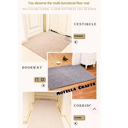 Motella Crafts Grey, Black Polyvinyl Chloride Solid Rectangular Cushion ...