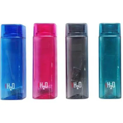 cello H20 Squaremate 500 ml Bottle (Pack of 4, Green, Blue, Pink, Grey, Plastic) - JioMart