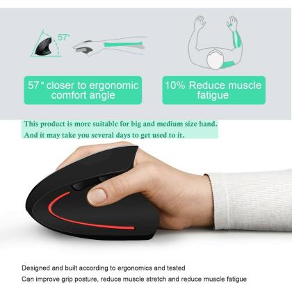 Verilux Wired Vertical Mouse Optical Ergonomic Mouse with 4 Adjustable ...