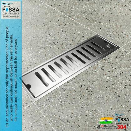 Fossa 30x4 Shower Linear Brushed Drain Side Hole Rectangular Floor ...
