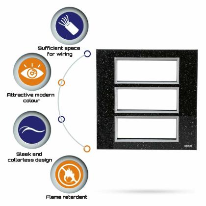 CONA 14918 Platinum Hi Glass 18 Modular Plate with Base Frame and Blue ...