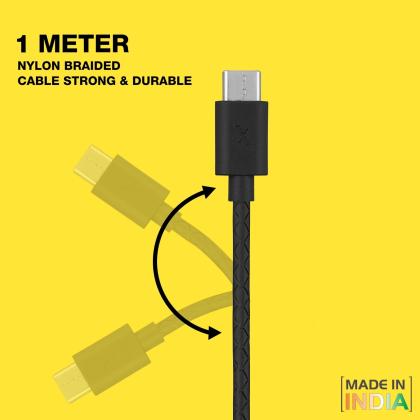 FLiX (Beetel) USB to Type C Textured Pattern Data Sync & 2A Fast ...