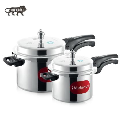 Blueberry's 5 Liter + 3 Liter Aluminium Pressure Cooker,ISI Certified ...